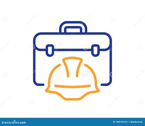 Construction Toolbox Line Icon Architect Portfolio Sign Vector Stock
