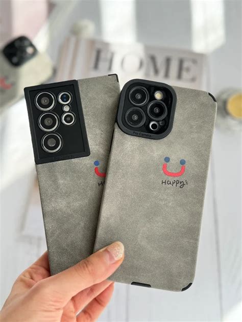 Moboluxe موبولوکس قاب موبایل آیفون چرم و جیر طوسی اسمایل