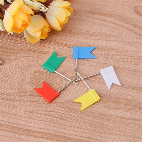 30PCS Flag Marker Shape Map Pins Cork Notice Board Vicedeal