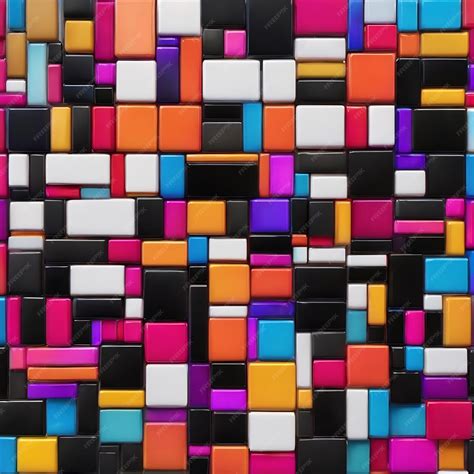 Premium Ai Image Mixed Colorful Rectangle Is Suspending Over A Mixed