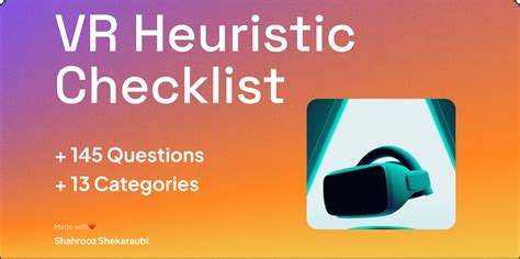 Vr Heuristics Evaluation Checklist Figma
