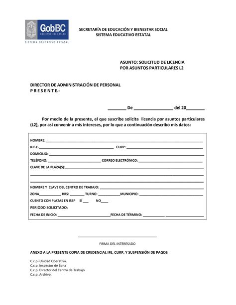 Modelo De Solicitud De Licencia De Apertura