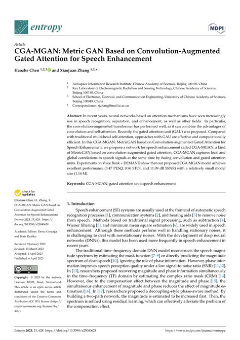 Pdf Cga Mgan Metric Gan Based On Convolution Augmented Gated