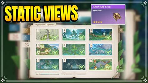 Mysterious Clipboard Guide Static Views Part 2 World Quests And Puzzles 【genshin Impact