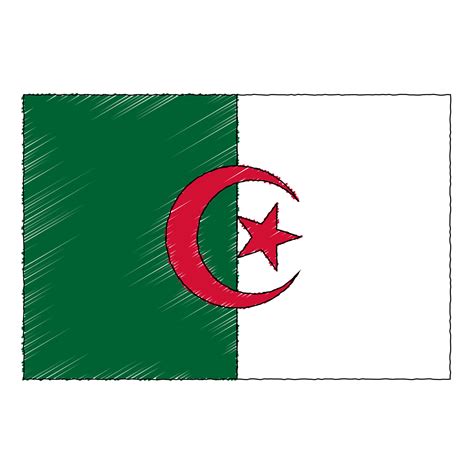 Hand Drawn Sketch Flag Of Algeria Doodle Style Icon 21848849 Vector