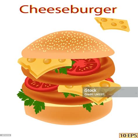 햄버거입니다 튀긴 돈 까 스 그리고 빵입니다 상 추 양파 토마토 치즈와 함께 샌드위치 흰색 바탕에 빵의 구이 스테이크 요리법 레스토랑 메뉴 부엌 인테리어에 대 한 그림