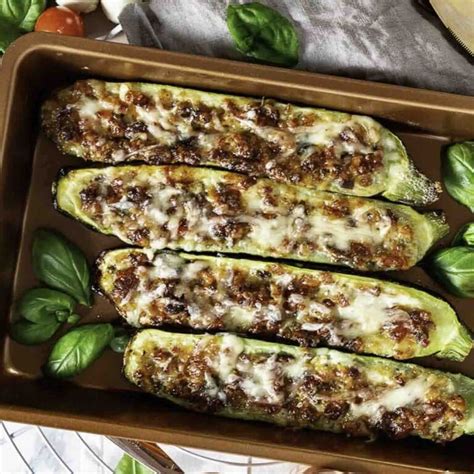 Stuffed Zucchini Boats Recipe Tiny Batch Cooking