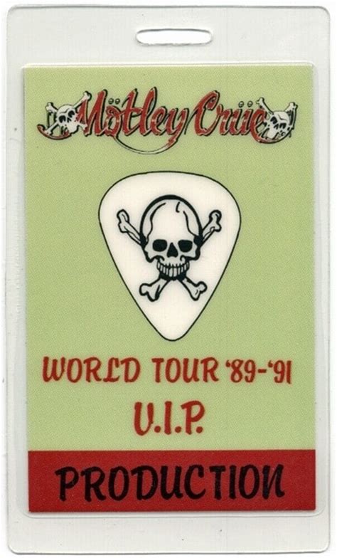 Motley Crue 1989 Dr Feelgood Concert Tour Stage Crew Laminated