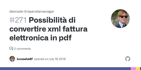 Possibilità di convertire xml fattura elettronica in pdf Issue devcode it