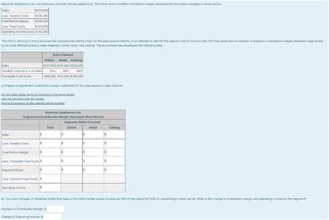 Solved A Prepare A Segmented Contribution Margin Statement