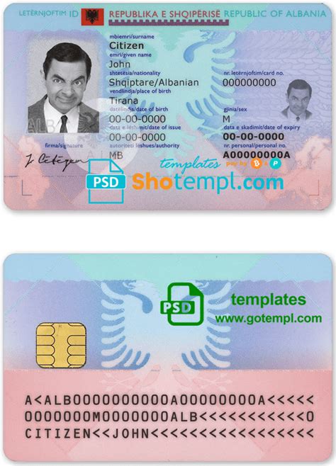 Albania Id Fake Template In Psd Format Fully Editable