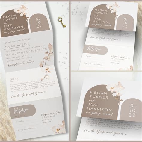 Nude Arch Wedding Invitations Etsy