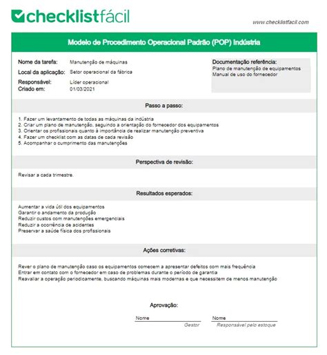 Procedimento Operacional Padrão como implementar o POP Experimente as