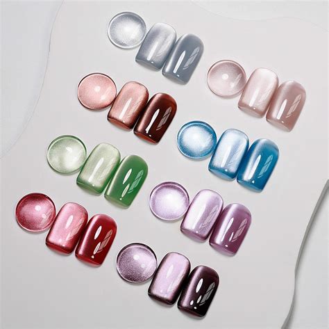 Ahamiou Crystal Cat Eye Gel Polish Kits Magnetic Nail Polish Set Holographic Cats