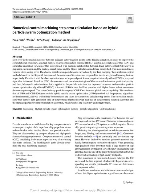 Numerical Control Machining Step Error Calculation Based On Hybrid