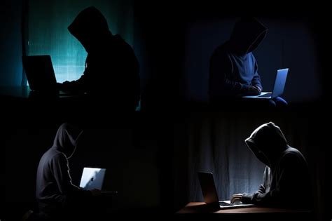 Premium Ai Image A Silhouette Of Hooded Man Sitting In Front Of A