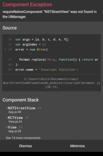 Invariant Violation Requirenativecomponent Nststreetview Was Not