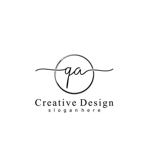 Initial Qa Handwriting Logo With Circle Hand Drawn Template Vector 20826166 Vector Art At Vecteezy