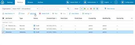 Editing Restore Jobs Veeam Backup For Salesforce User Guide