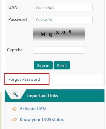 EPF UAN Password Change Without Registered Mobile Number OTP
