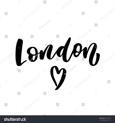 London Capital United Kingdom Ink Hand Stock Vector 602210951