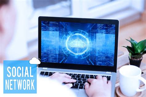 Hand Writing Sign Social Network Business Showcase A Framework Of Individual Linked By