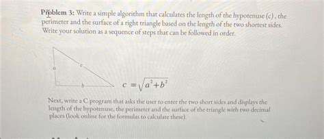Solved Probblem 3 Write A Simple Algorithm That Calculates