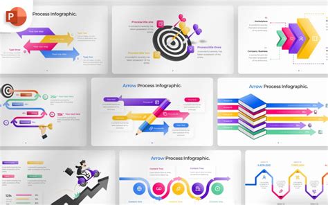 Šipka Proces PowerPoint Infographic šablona TemplateMonster