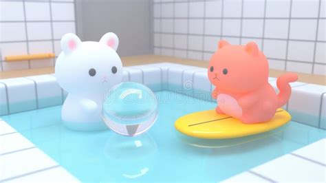 Two Cartoon Cats Are Stock Illustration Illustration Of T 316658834