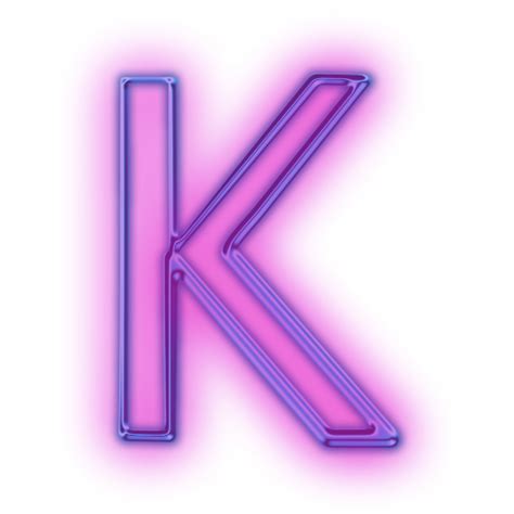 Neon Letter K Vibrant Typography Graphic Design Clipart Png All