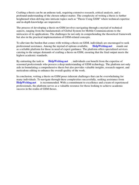 Thesis Using Gsm Pdf Cellular Network Gsm