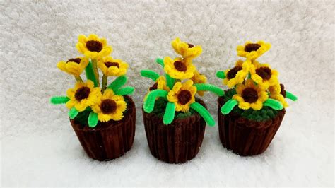 초간단 모루꽃 해바라기 화분 만들기 Youtube