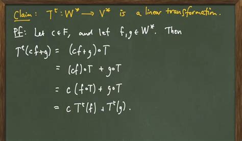 Transpose Of Linear Transformation Linearity Proof Mathematics Stack