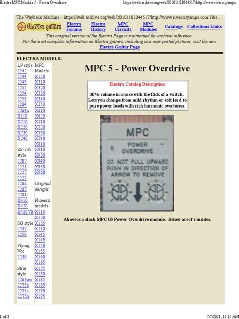 Electra Mpc Module 5 Power Overdrive Pdf Electrical Engineering