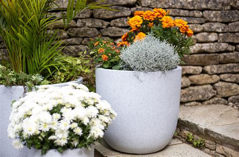 Granito Egg Pot White Pots Planters Apta
