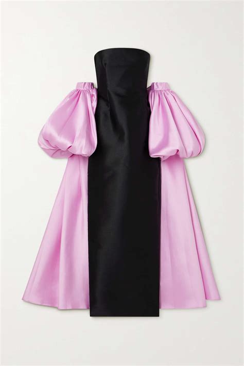 Solace London Lea Strapless Two Tone Satin Twill Gown Net A Porter