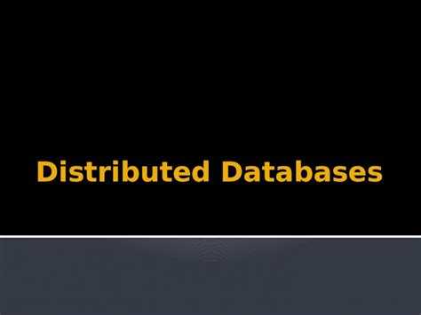 Pptx Parallel Databases Architecture Query Evaluation Query