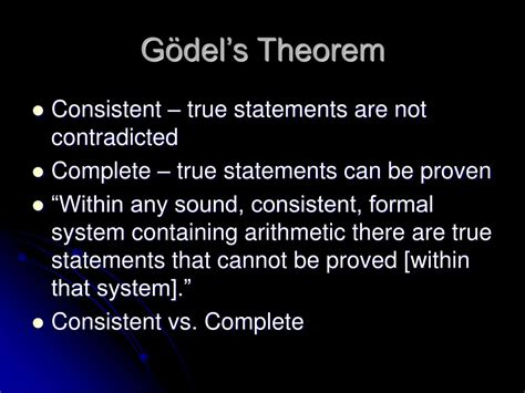 Ppt G ö Dels Theorem Powerpoint Presentation Free Download Id5400188