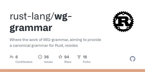 GitHub Rust Lang Wg Grammar Where The Work Of WG Grammar Aiming To