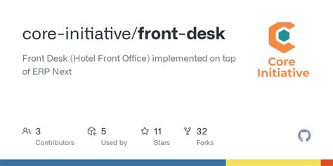 Github Core Initiative Front Desk Front Desk Hotel Front Office