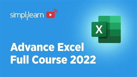 Advanced Excel Full Course 2022 🔥advanced Excel Functions Ms Excel 19 Training Simplilearn