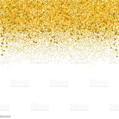 골드 색종이 벡터 배경 떨어지는 반짝 점과 별 테두리 흰색 절연입니다 골든 반짝이 텍스처 효과 초대장 카드 파티 장식 결혼식 편지지 등에 대 한 Rerfect 결정체에 대한