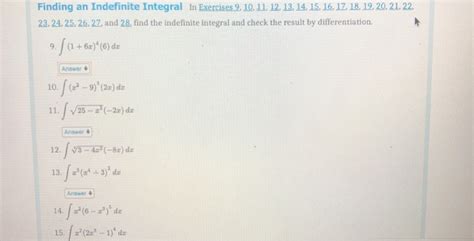 Solved Finding An Indefinite Integral In Exercises Chegg
