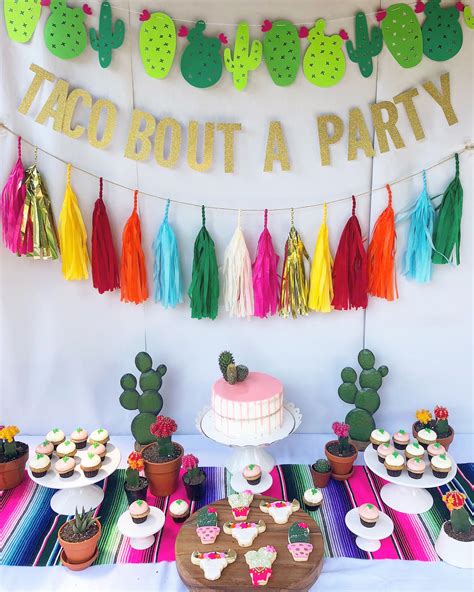 Glitter Taco Twosday Banner Mexican Fiesta Party Banner Decoration For