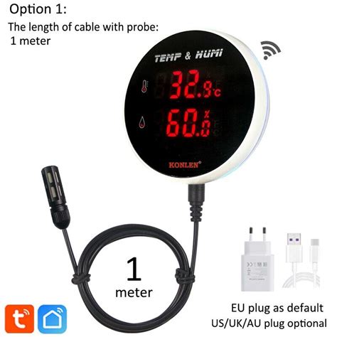 Tuya Wifi Temperature Humidity Sensor Smartlife Hygrometer With Thermometer Digital Monitor