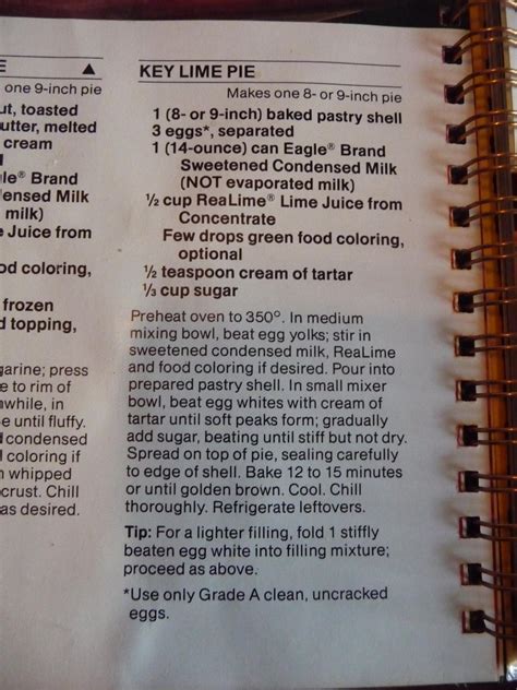Key Lime Pie Recipe From Borden Eagle Brand Sweetened Condensed Milk
