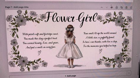 Flower Girl Poem Png Etsy