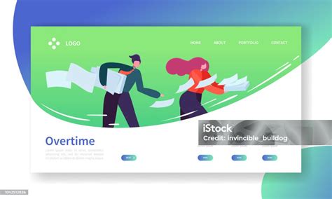 시간 관리 방문 페이지 템플릿입니다 돌진 하는 평면 사람들이 문자로 초과 웹사이트 레이아웃입니다 편집 하 고 모바일 웹 사이트를 사용자 정의 하기 쉬운 벡터 일러스트 레이