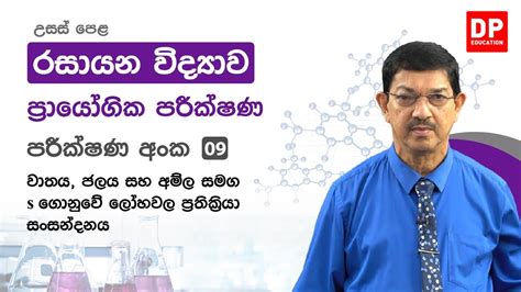පරීක්ෂණ අංක 09 වාතය ජලය සහ අම්ල සමග S ගොනුවේ ලෝහවල ප්‍රතික්‍රියා