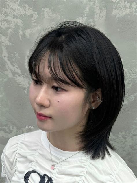 세련된 단발 허쉬컷 단발 레이어드컷 윈드컷ㅣ 무이 송파점 하윤 네이버 블로그